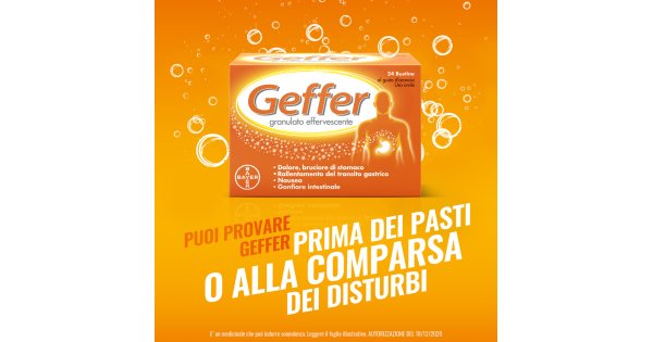 Geffer - Granulato effervescente contro acidità e bruciore di stomaco ...
