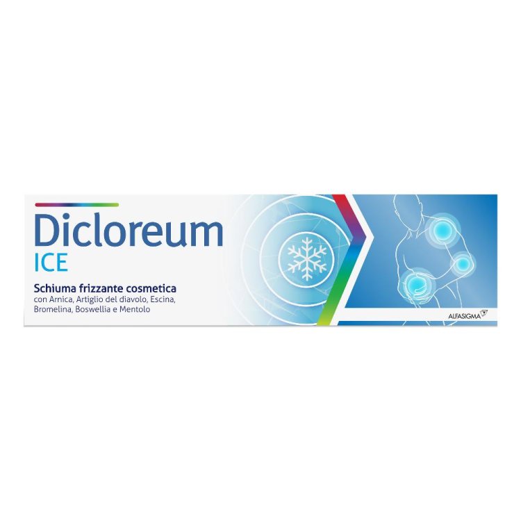 Dicloreum-ICE Schiuma Frizzante Effetto Ghiaccio - Spray antidolorifico ...